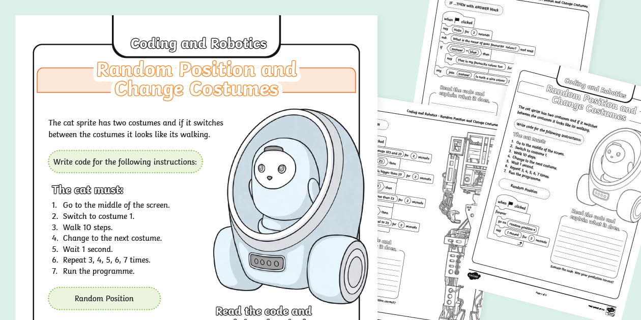 Robotics and Coding - Random Position and Costume Change