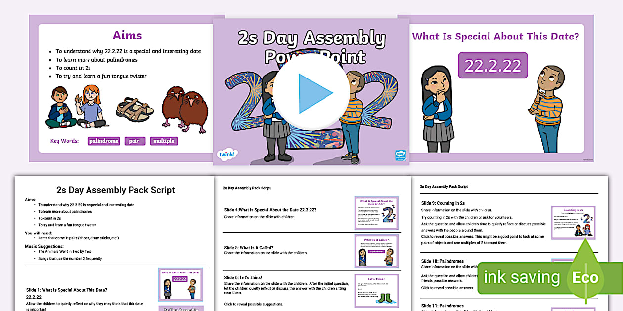 👉 2s Day Assembly Pack (teacher made) - Twinkl