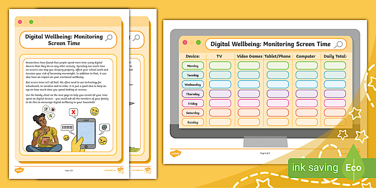 Digital Wellbeing: Monitoring Screen Time (Ages 7 - 11)