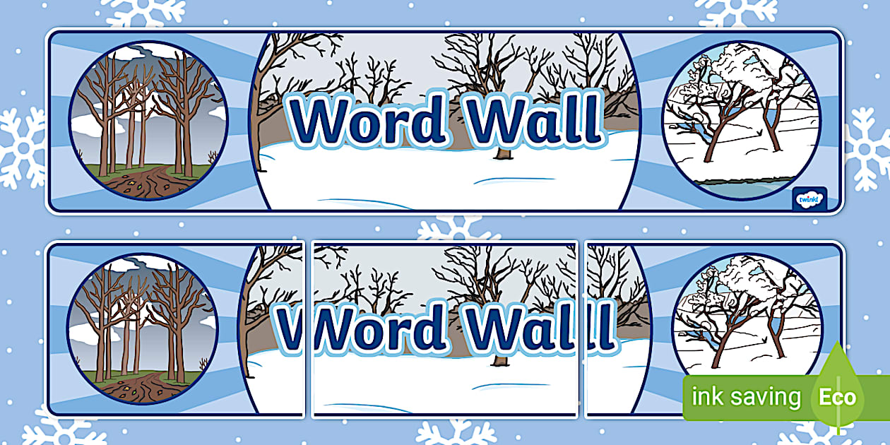 Winter Word Wall Display Banner (professor feito) - Twinkl