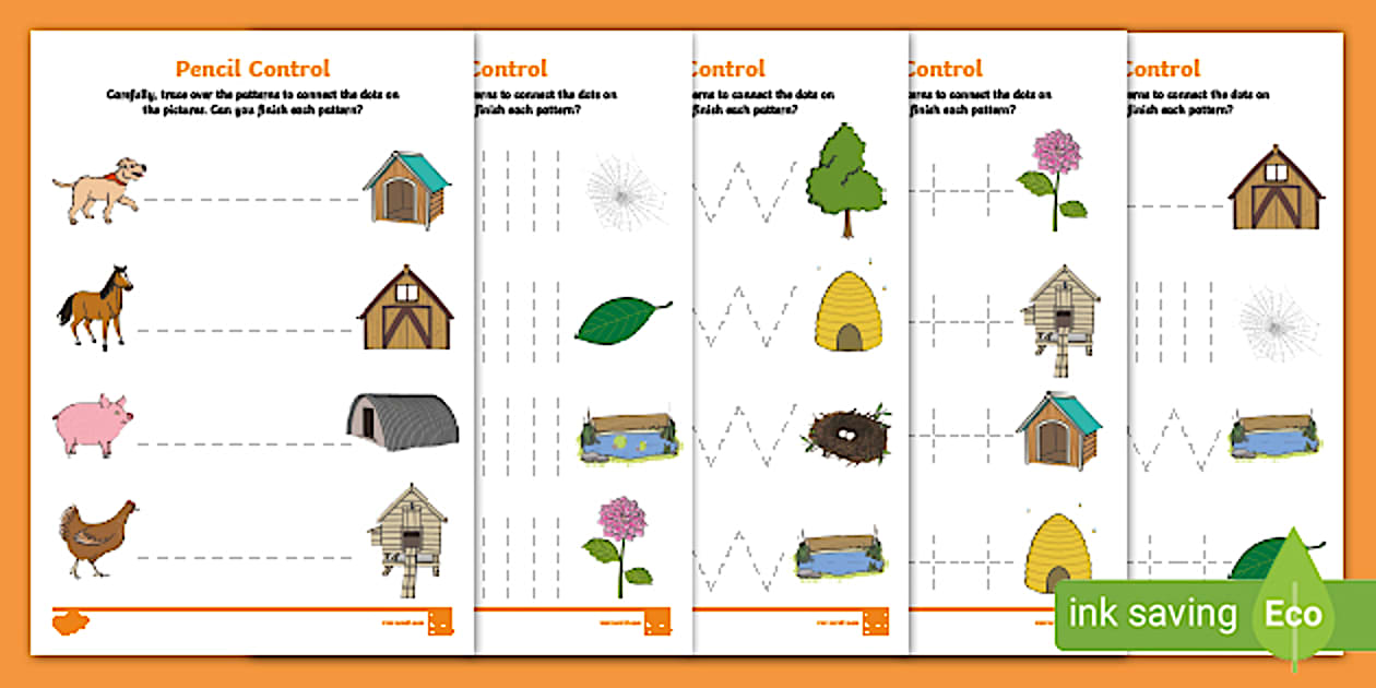 Editable Animal- Themed Simple Pencil Control Worksheets