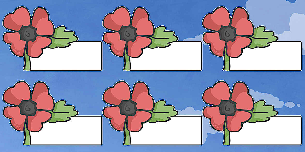 Editable Self-Registration Labels (Poppy) (teacher made)