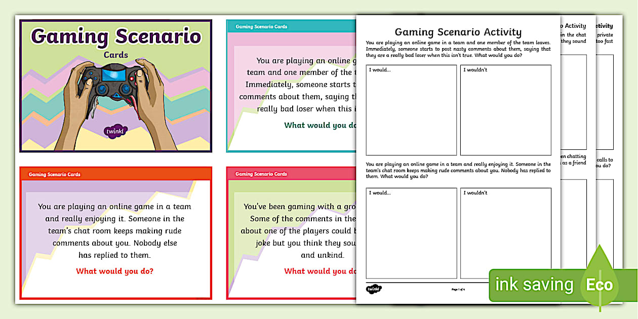 KS2 Gaming Scenario Activity Pack - Internet Safety - Twinkl