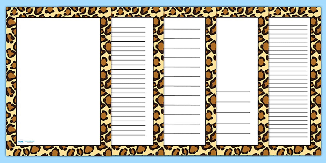 Editable Leopard Pattern Portrait Page Border - Twinkl