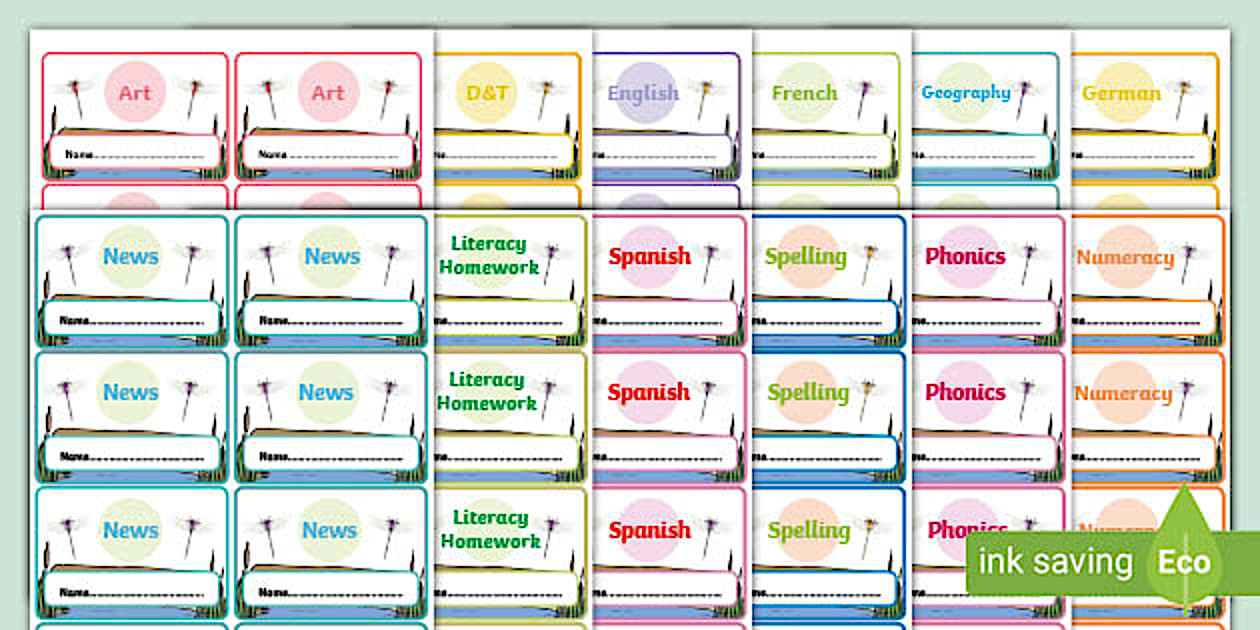 Dragonfly Book Labels (teacher made) - Twinkl