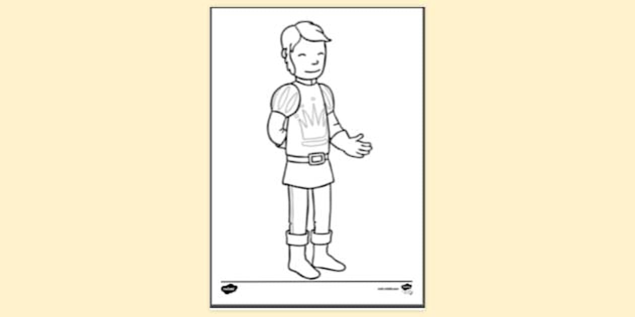 Prince With Hand Out Colouring Sheet | Colouring Sheets