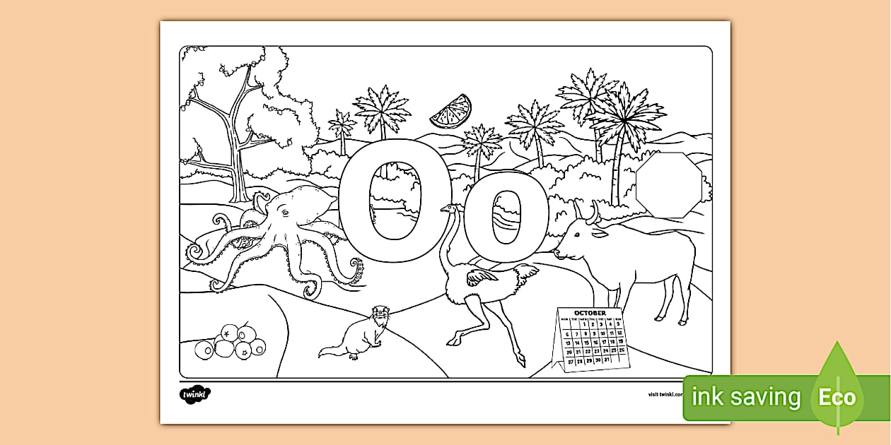 O Sound Loaded Colouring Page (teacher made) - Twinkl