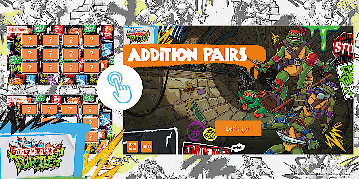 FREE! - 👉 TMNT: Addition Pairs Interactive Game [Ages 5-7]