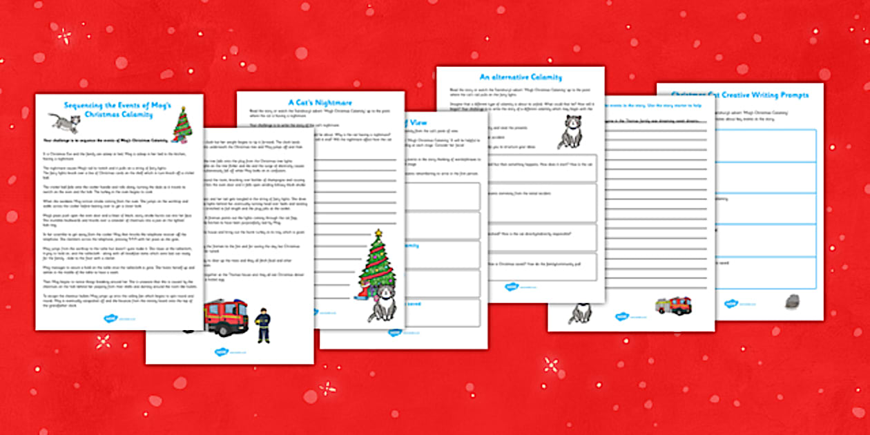Black and White Christmas Cat Creative Writing Prompts
