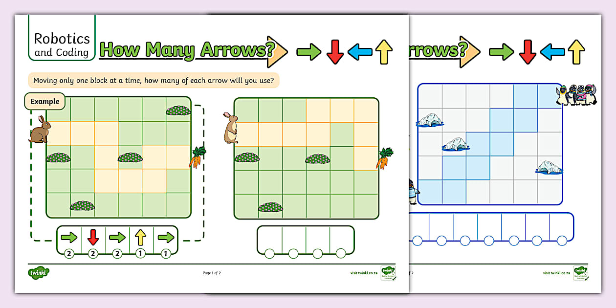 Robotics and Coding - How Many Arrows? - Twinkl