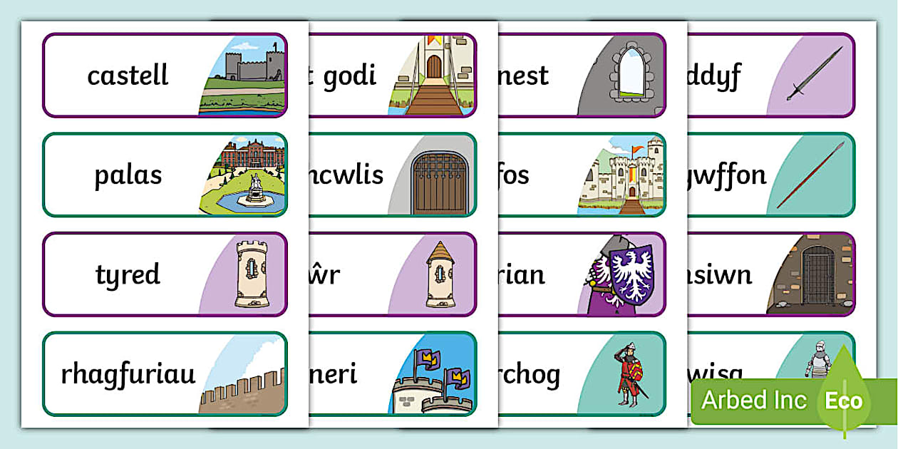 Cardiau Geirfa Cestyll a Marchogion (teacher made) - Twinkl
