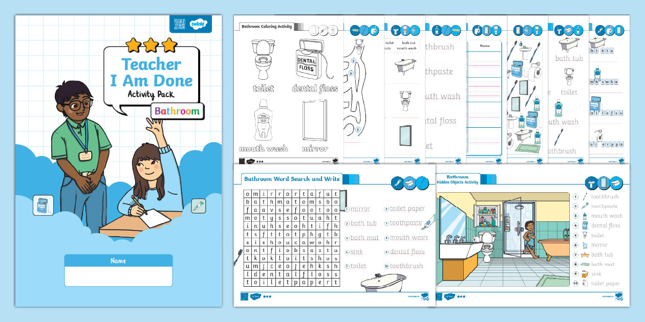 Teacher I Am Done Activity Pack | Bathroom | Lv.3