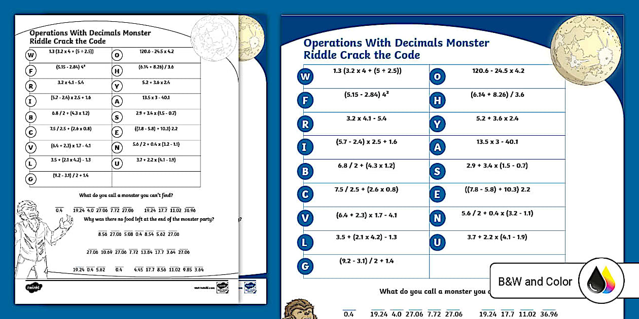 Order of Operations With Decimals | Math | Twinkl USA