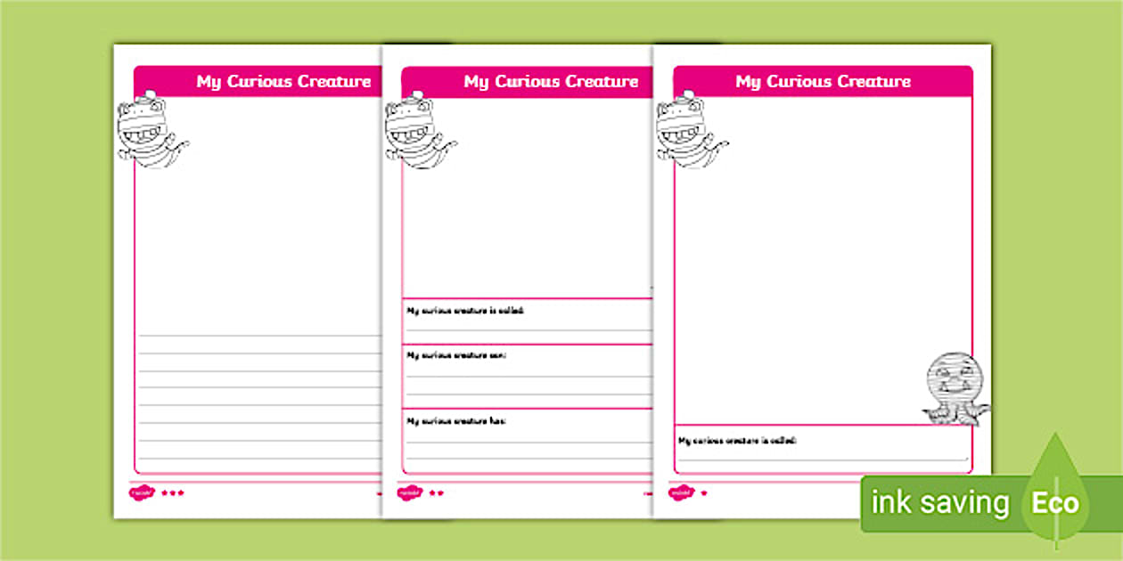 Editable Book Week Curious Creatures, Wild Minds Worksheet
