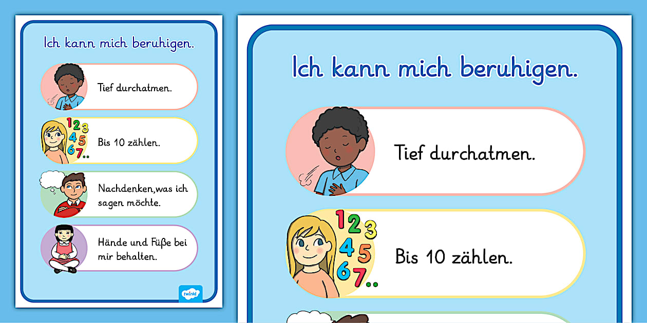 Ich kann mich beruhigen - Poster (teacher made) - Twinkl
