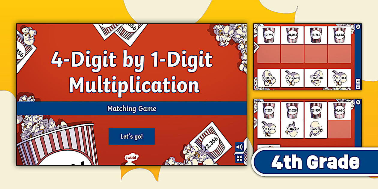 4 Digit By 1 Digit Multiplication Games | Twinkl USA