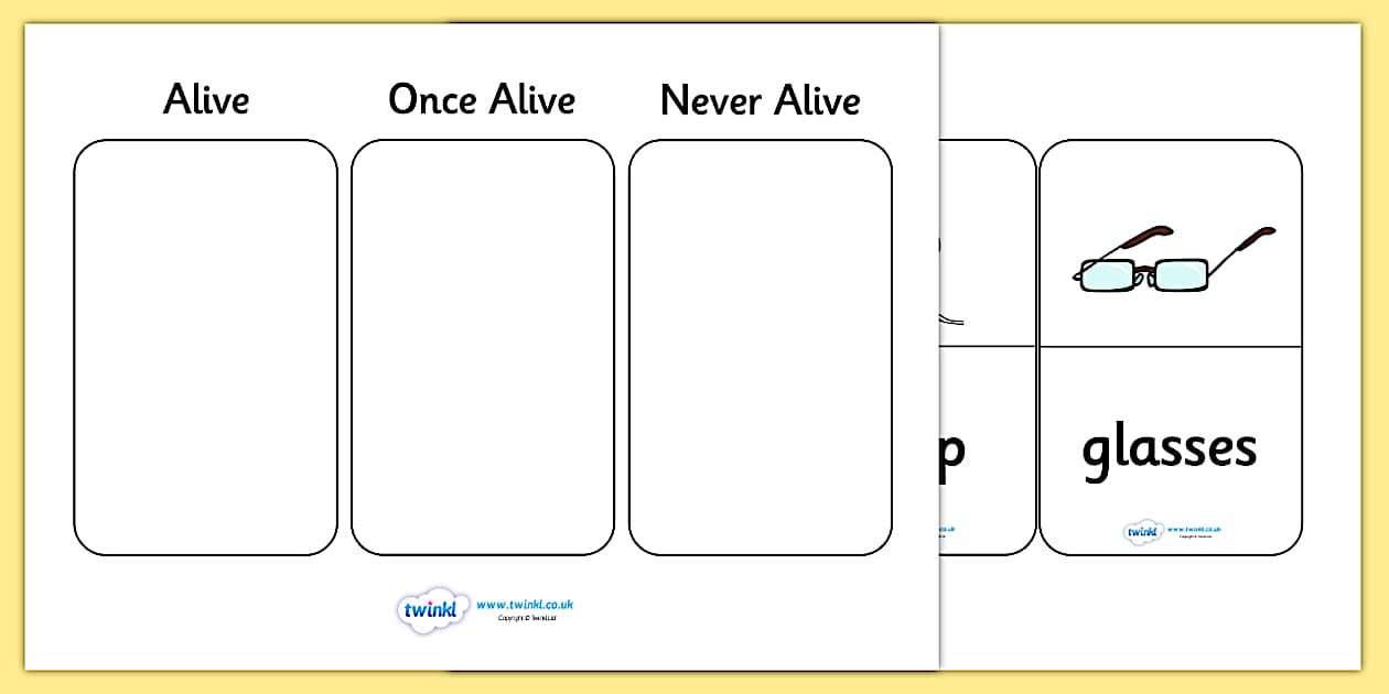 Alive Once Alive Never Alive Sorting Activity (Teacher-Made)