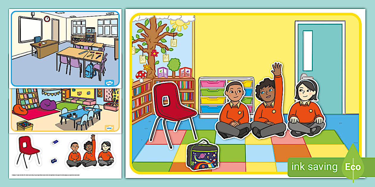 Classroom Scenes Cut-Outs (teacher made) - Twinkl
