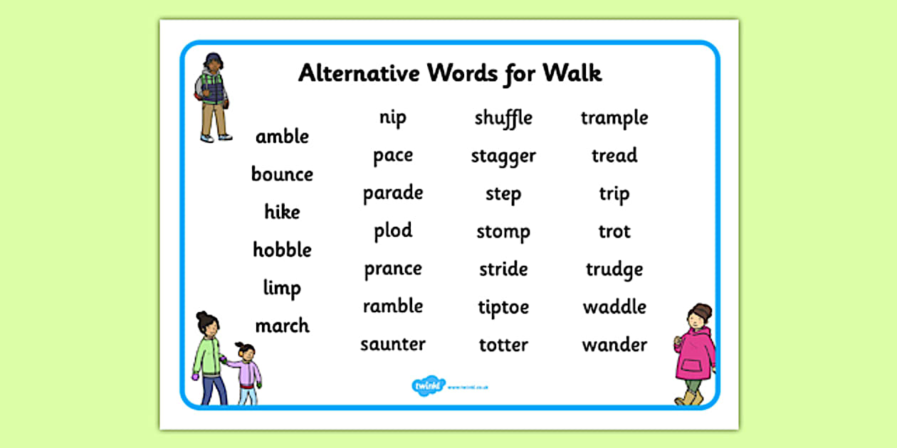 Cursive Alternative Words for Walk Word Mat (teacher made)