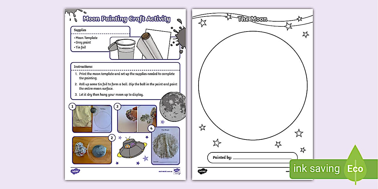 Moon Painting Craft Activity (teacher made) - Twinkl