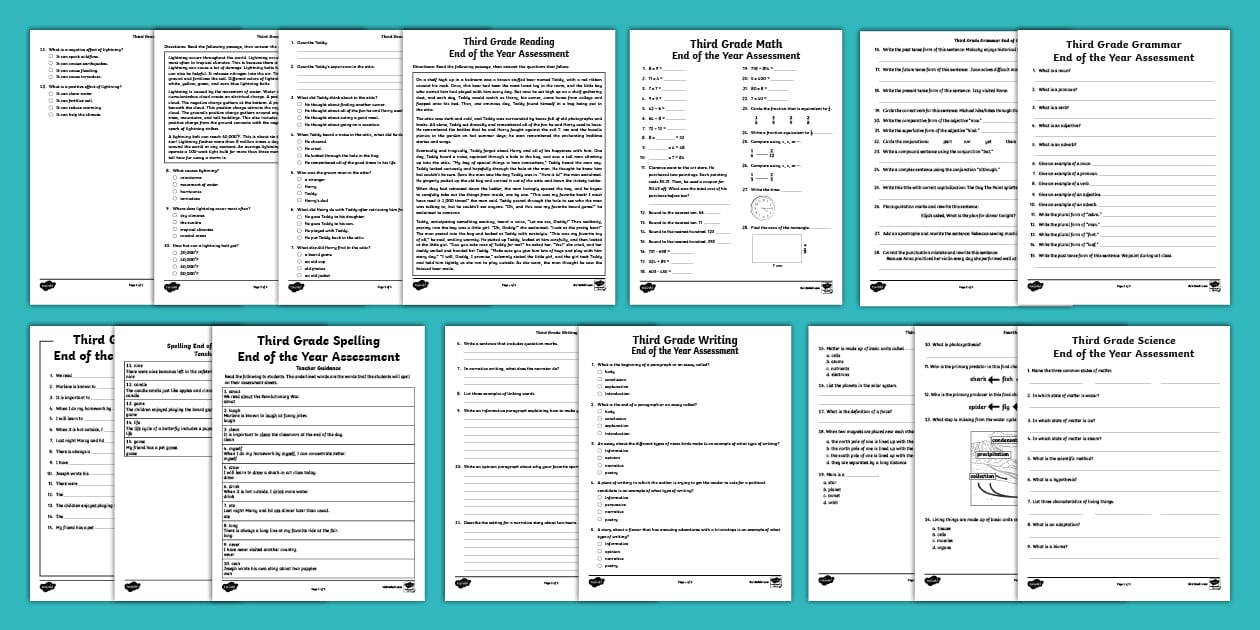Third Grade End of the Year Assessment Pack (Teacher-Made)