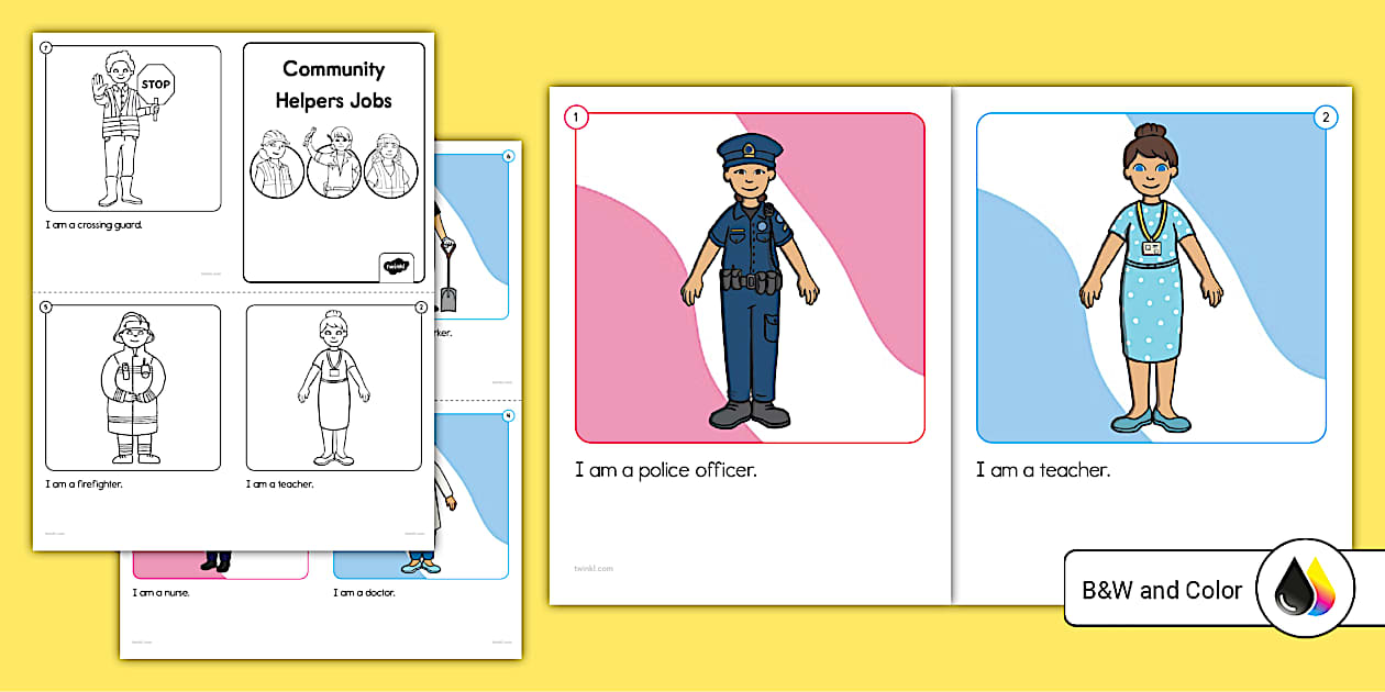 Community Helpers Early Emergent Reader Printable Book