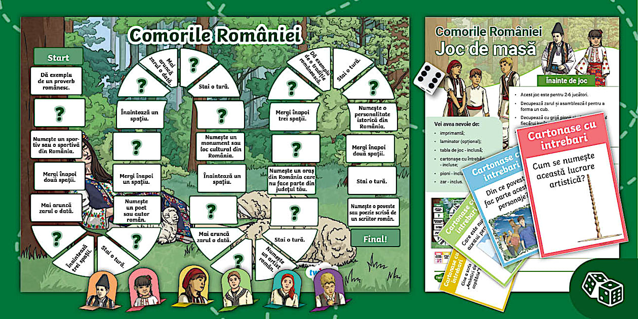 Comorile României – Joc de masă (Teacher-Made) - Twinkl
