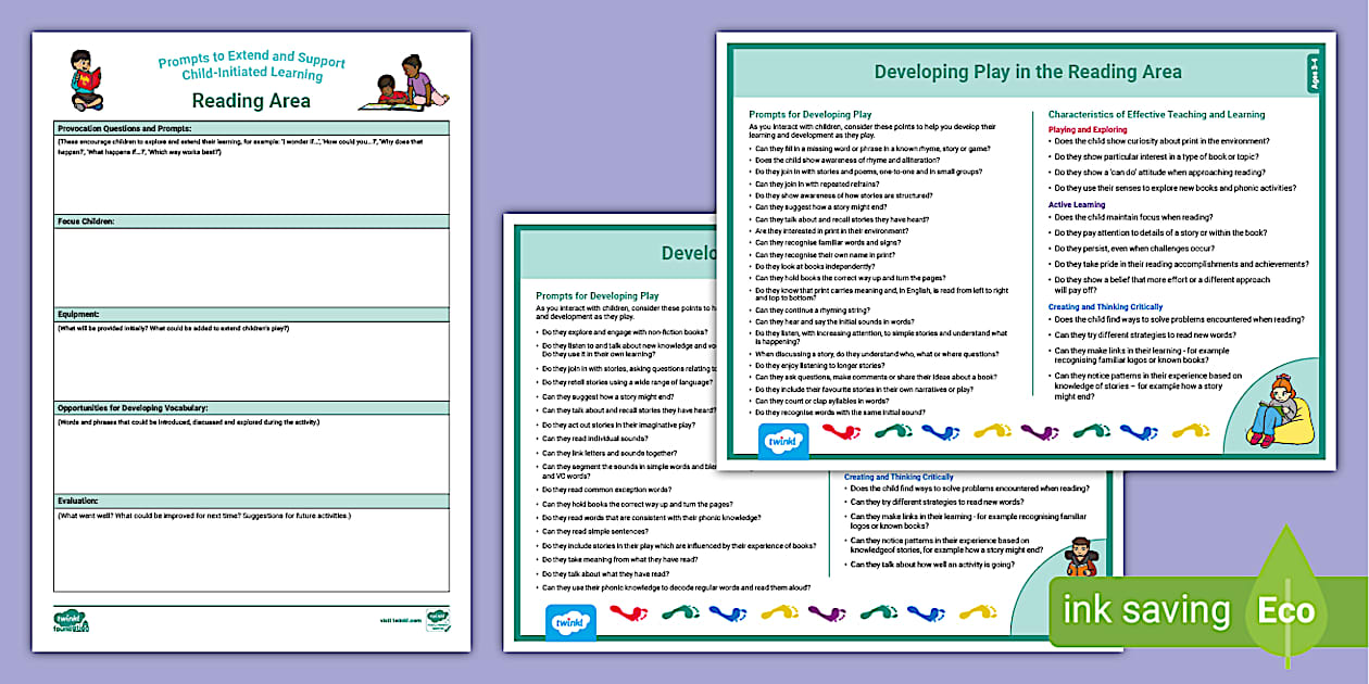 EYFS Reading Area Child-Initiated Learning Resource Pack