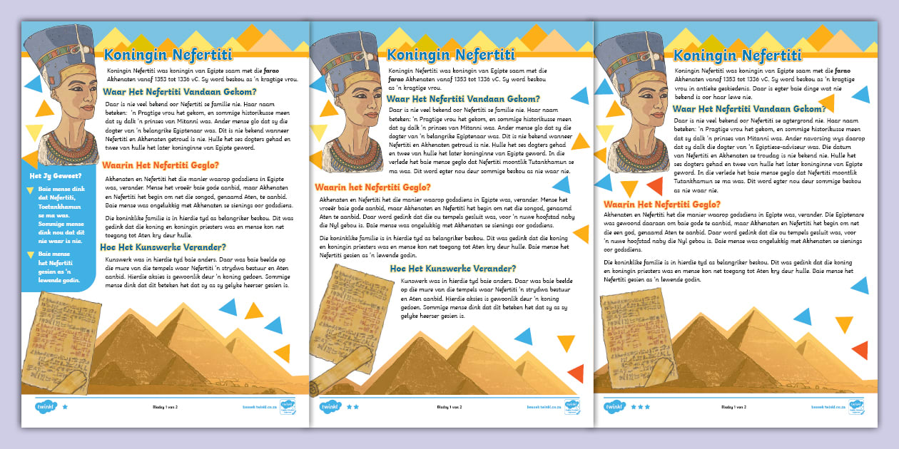 Koningin Nefertiti Leesbegrip (Teacher-Made) - Twinkl