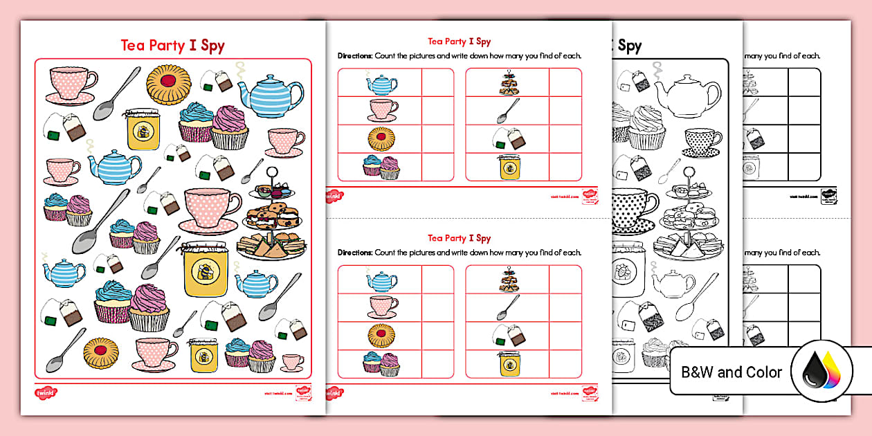 Tea Party I Spy Activity (Teacher-Made) - Twinkl
