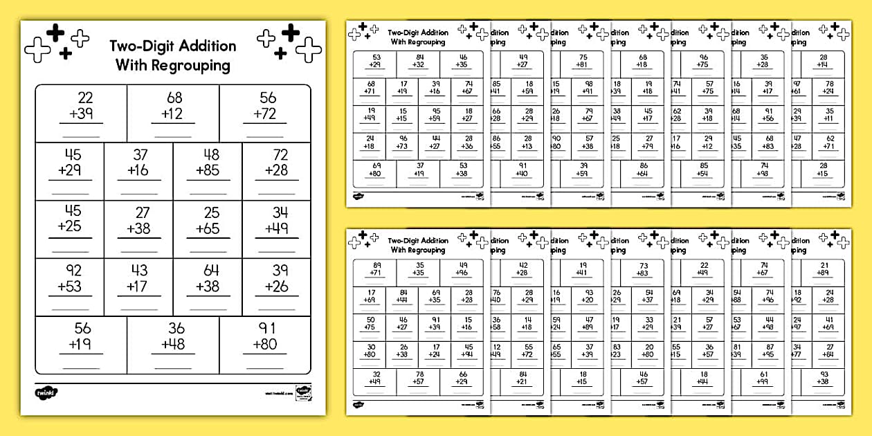 Second Grade Addition With Regrouping Activity Pack - Twinkl