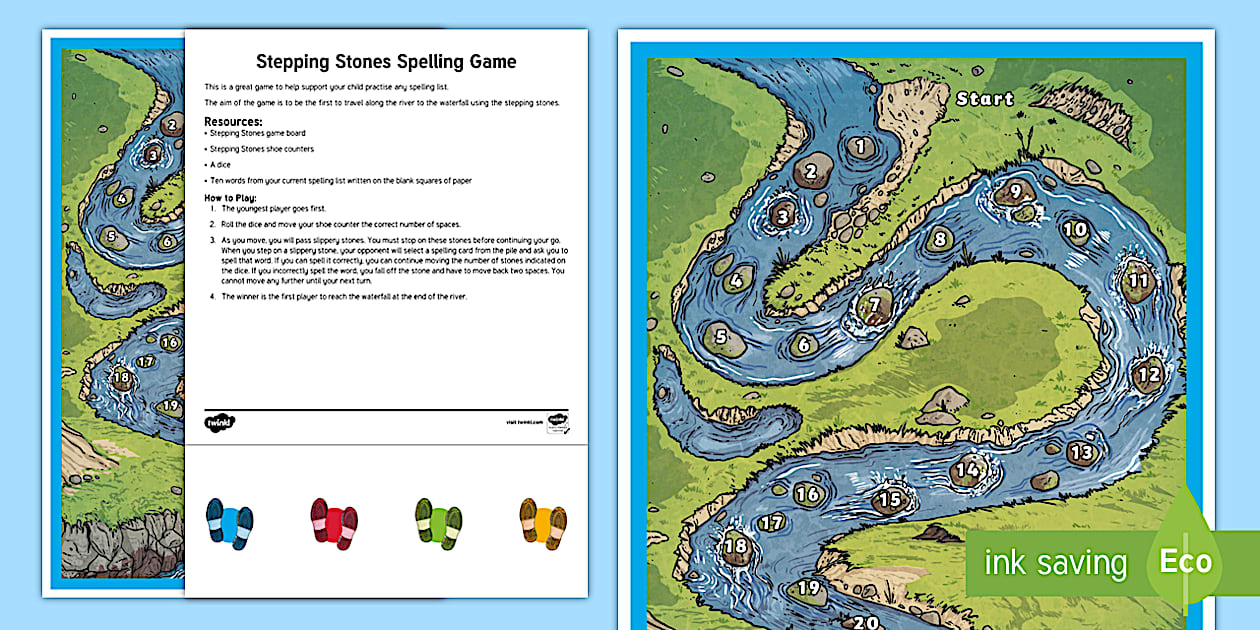 Stepping Stones Spelling Game | English | Grammar - Twinkl