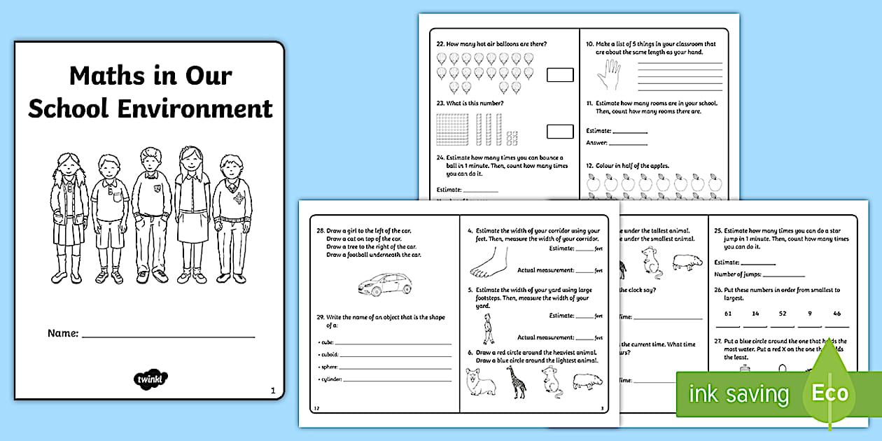 Maths in Our School Environment for Year 1 & 2 Class Booklet