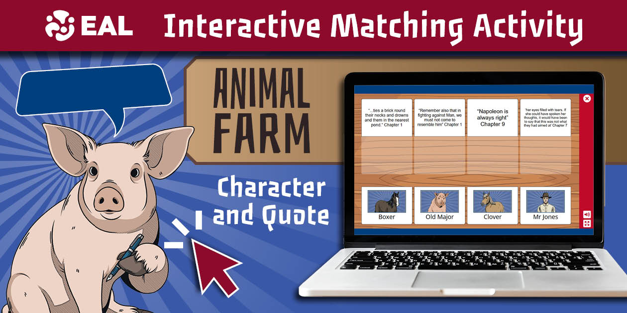 Animal Fam Character and Quote Interactive Matching Game for Learners ...