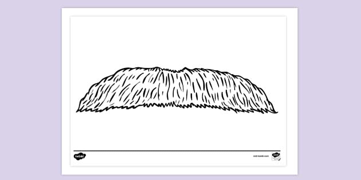 Large Moustache Colouring Sheet | Colouring Sheets - Twinkl