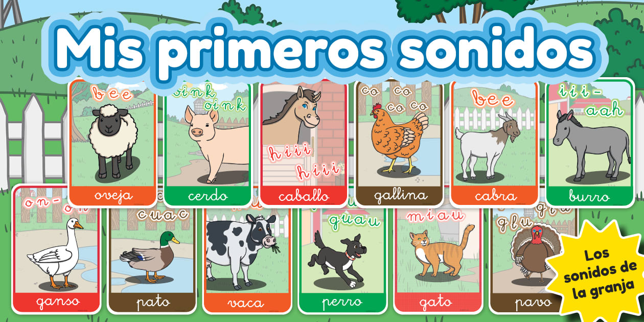 Tarjetas: Mis primeros sonidos - Los animales de granja