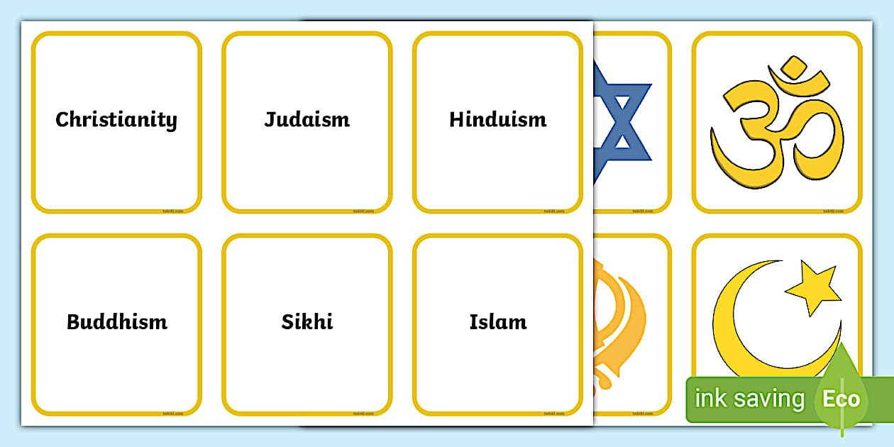 Play our NEW World Religion Symbols Card Game. - Twinkl