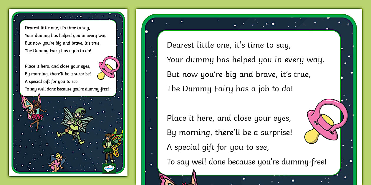 Dummy Fairy Poem Display Poster (teacher made) - Twinkl