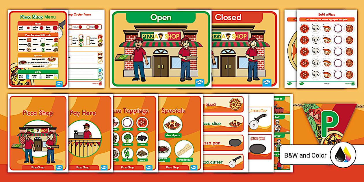 Pizza Shop Dramatic Play Pack