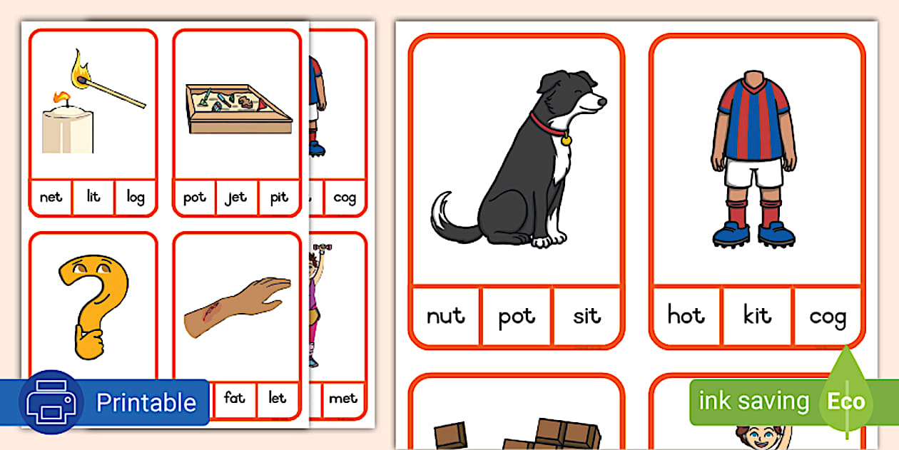 Grade 1 Phonics: -it Sound Peg Cards