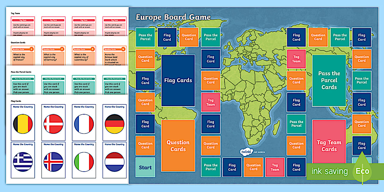 All About Europe Board Game (teacher made) - Twinkl