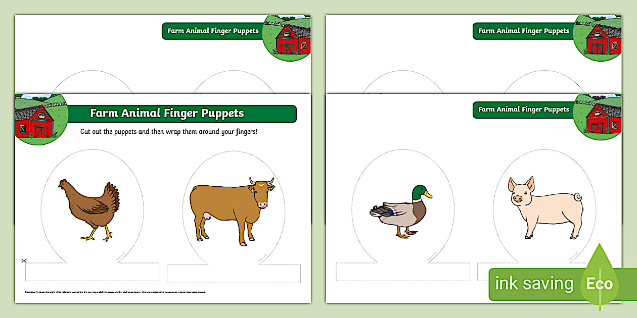 Farm Animal Finger Puppets - Twinkl - EYFS