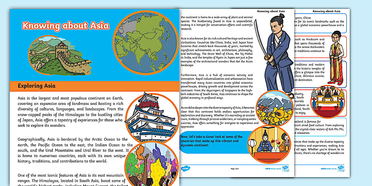 Knowing about Asia - Reading Comprehension with Structured Question Types