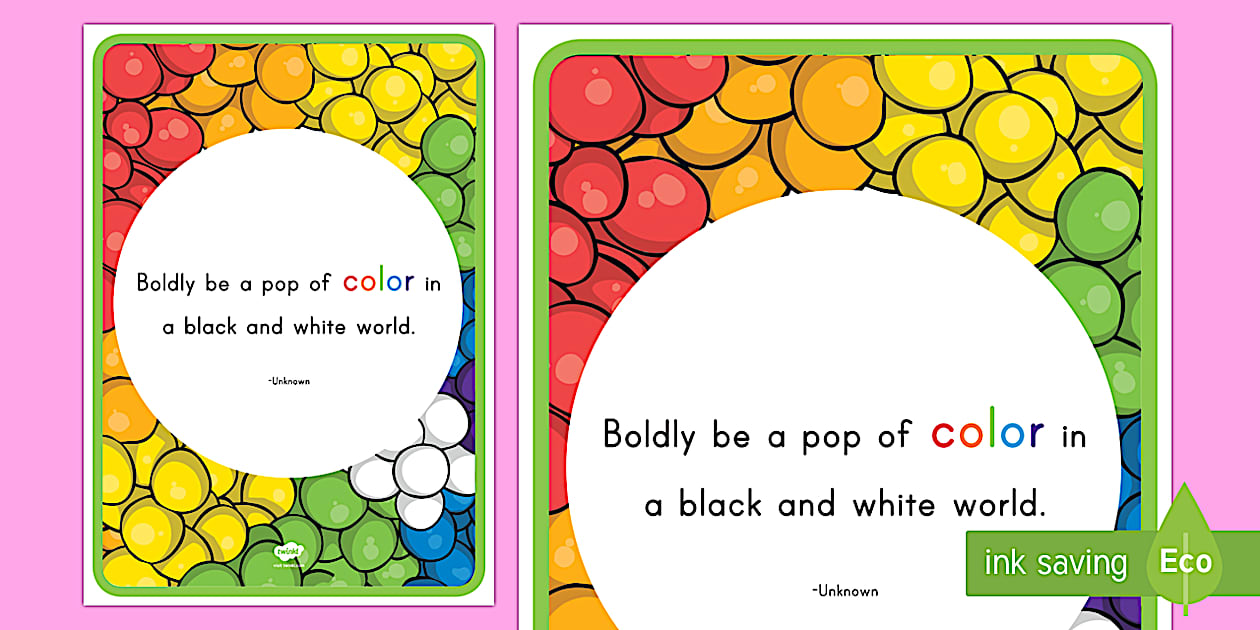 Color Inspirational Quote Poster (teacher made) - Twinkl