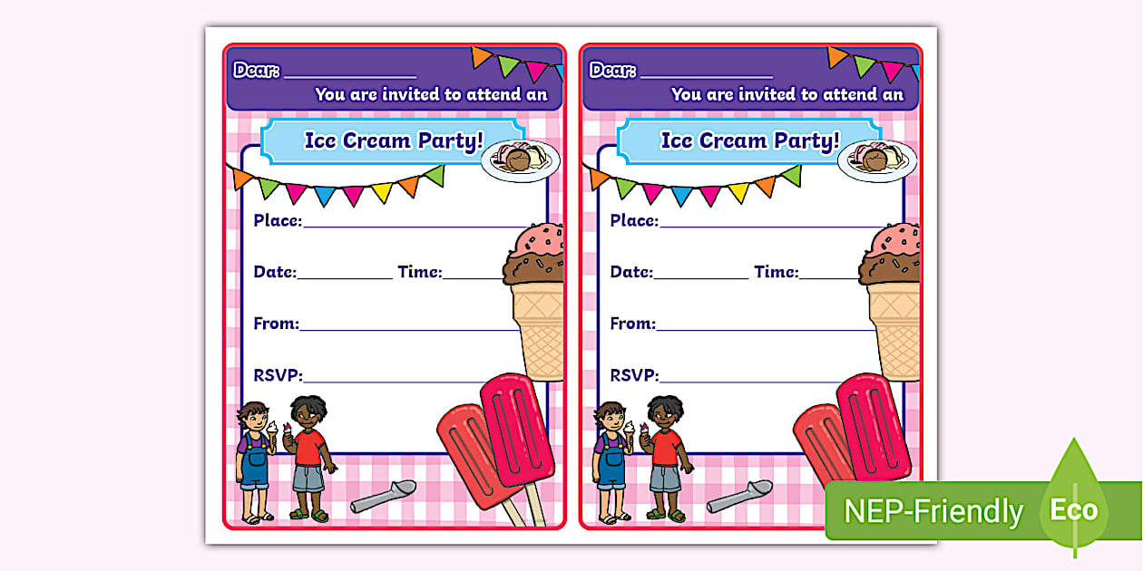 Ice Cream Party Invitation - Celebrations (Teacher-Made)
