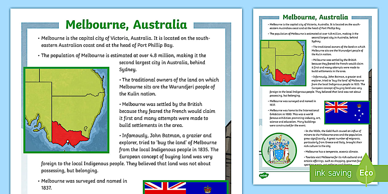Editable Melbourne Fact File (teacher made) - Twinkl