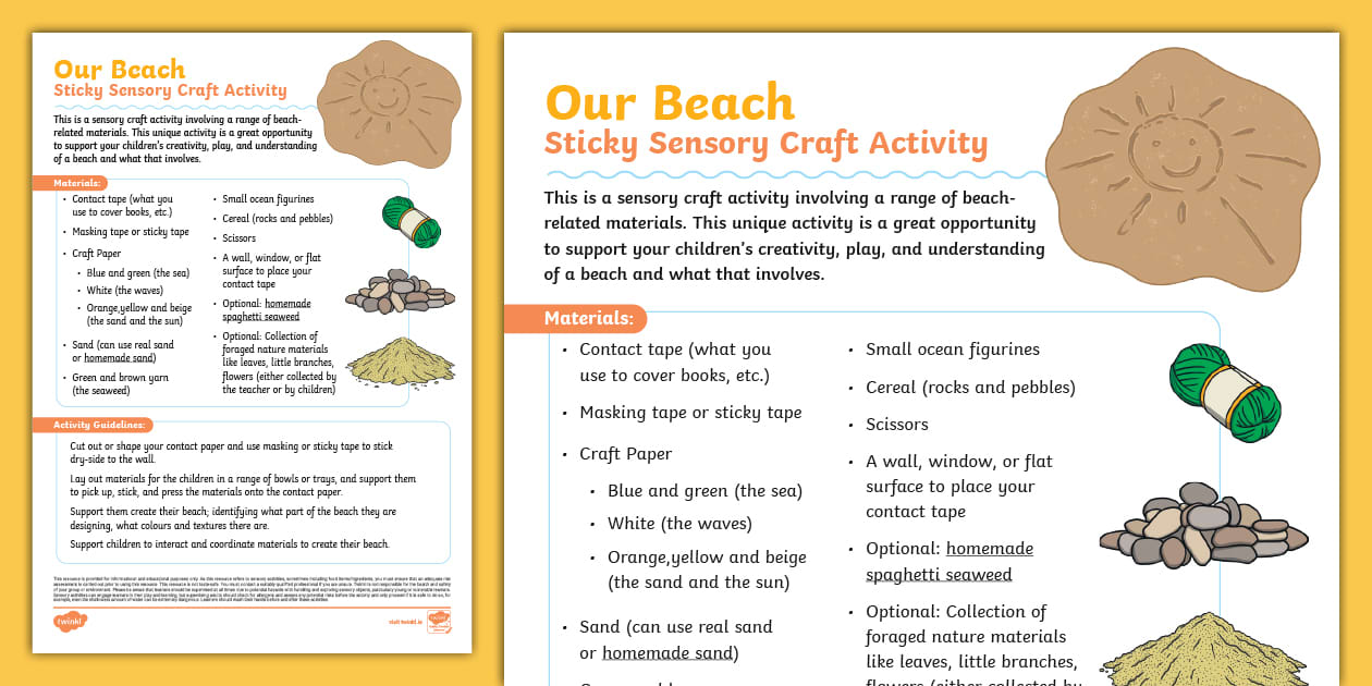Our Beach | Sticky Sensory Craft Activity (Teacher-Made)