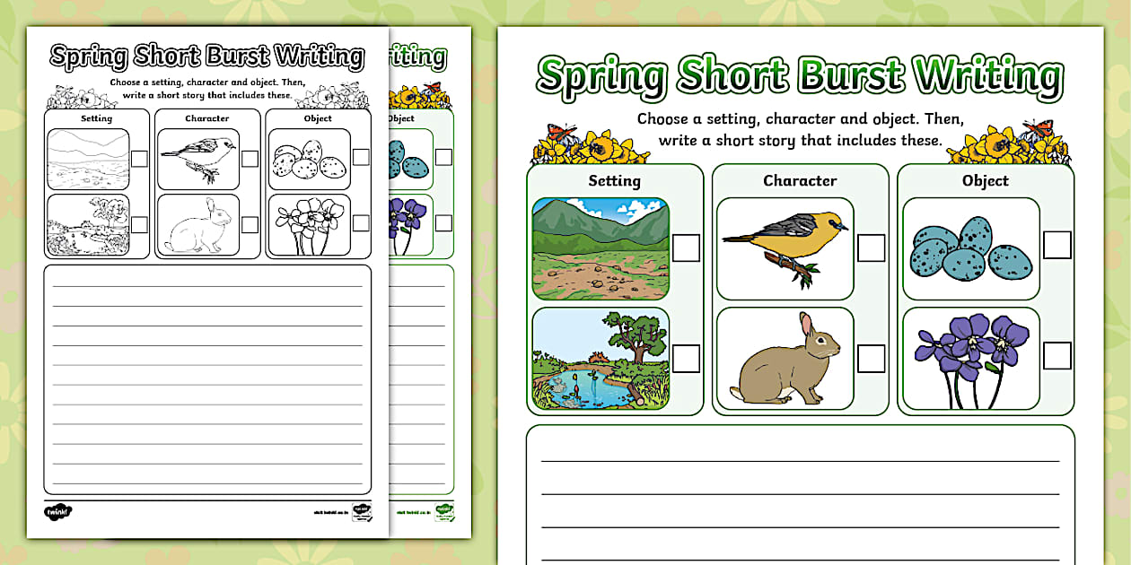 Spring Short Burst Writing Template (l'enseignant a fait)