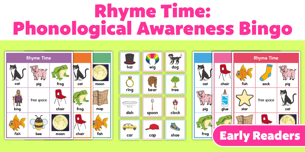 Rhyme Time: Phonological Awareness Bingo Game - Twinkl