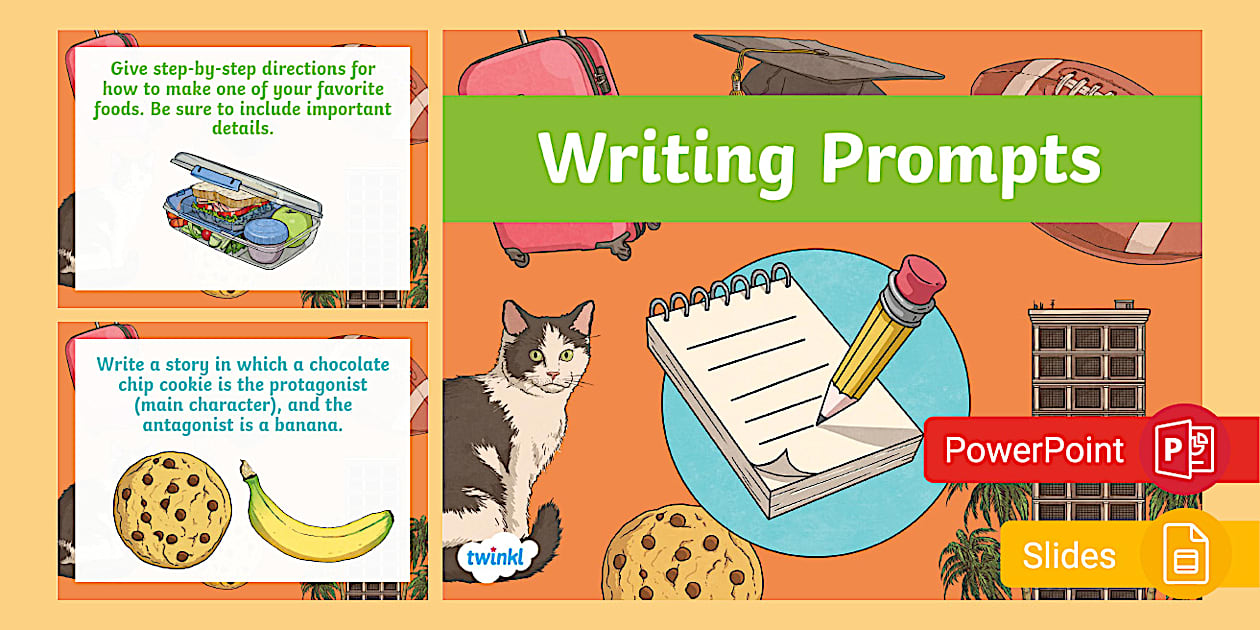 Third Grade Writing Prompts PowerPoint & Google Slides